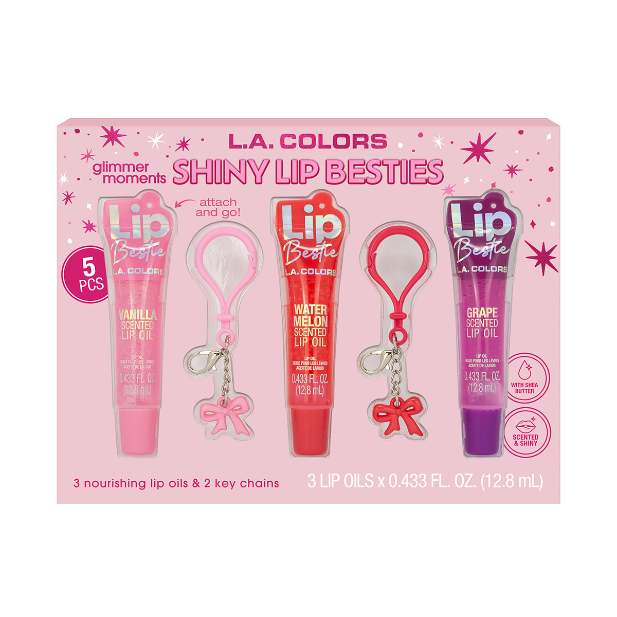 Set De Navidad L.A. Colors Brillos de Labios Shiny Lip Besties 5pcs 20 ...